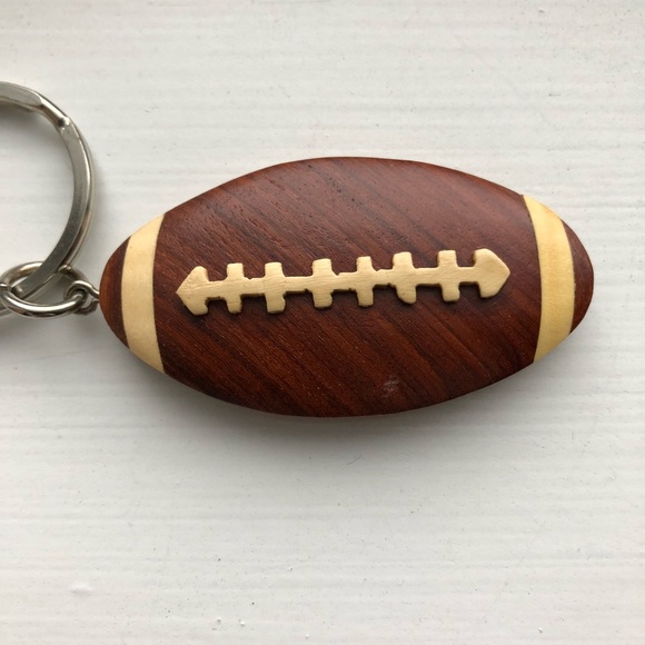 Vintage | Accessories | Vintage Brown Wooden Football Keychain | Poshmark